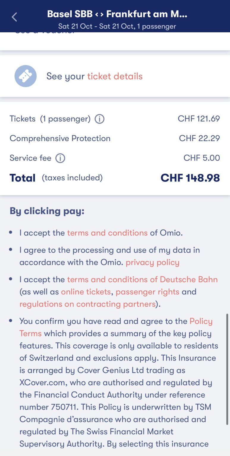 【Omioアプリ】チケット購入手順と当日の乗車方法 | €10クーポン使い方